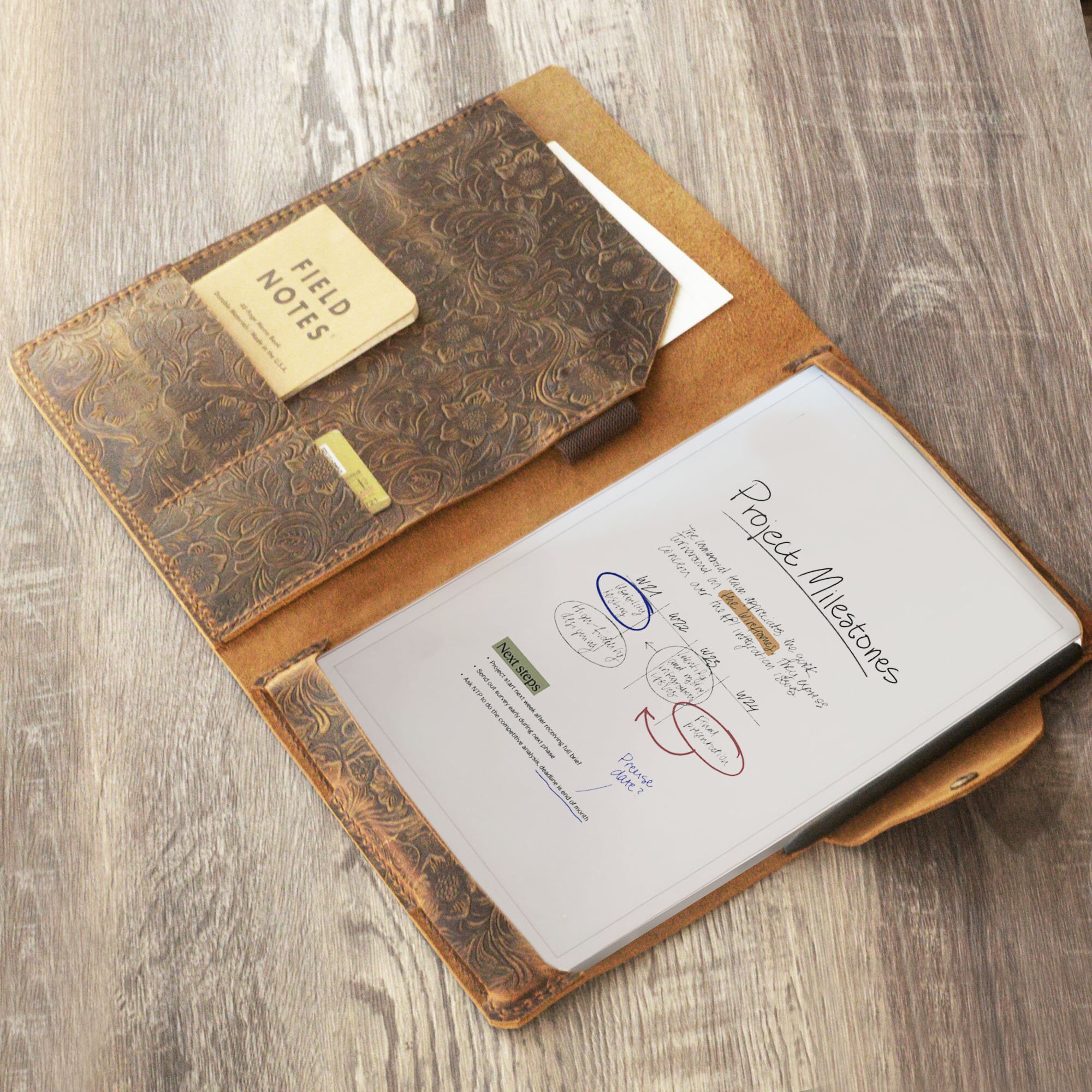 Personalized Tooled Leather Case for Remarkable Paper Pro, Remarkable ...