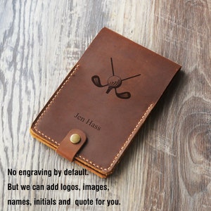 Personalized Leather Golf Scorecard Holder, Custom Golf Scorecard Book ...