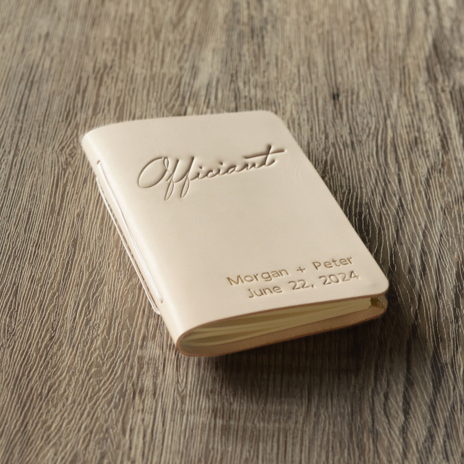 Officiant Personalized Book Leather, Custom Officiant Booklet 3"x5" and ...