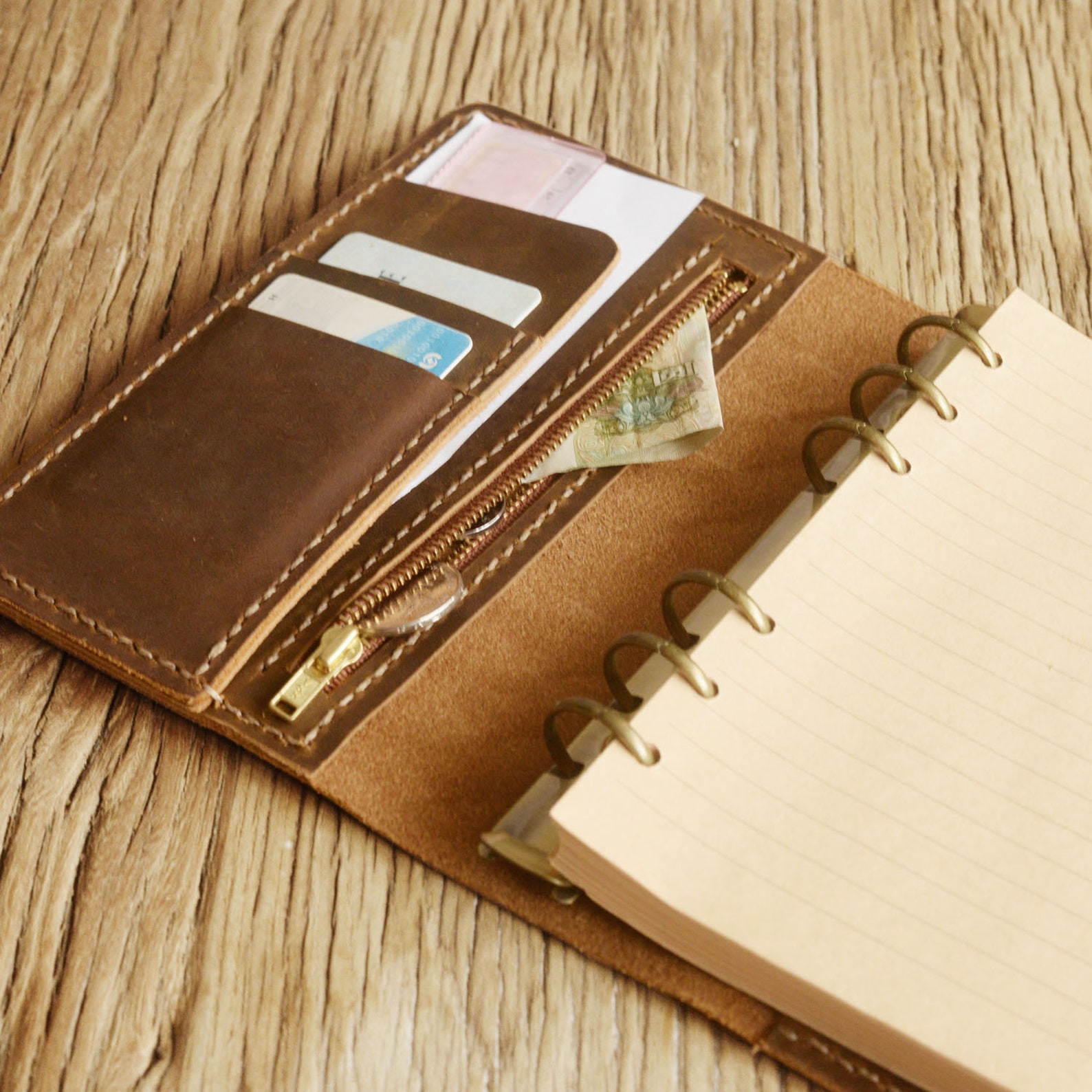 Personalized A6 / A5 6 Ring Leather Refillable Planner Binder - Etsy