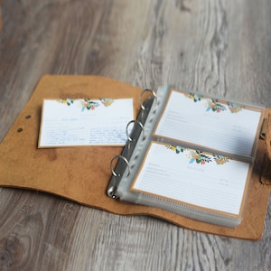 Personalized Leather Recipe Book, 3 Rings Recipe Binder, Family ...