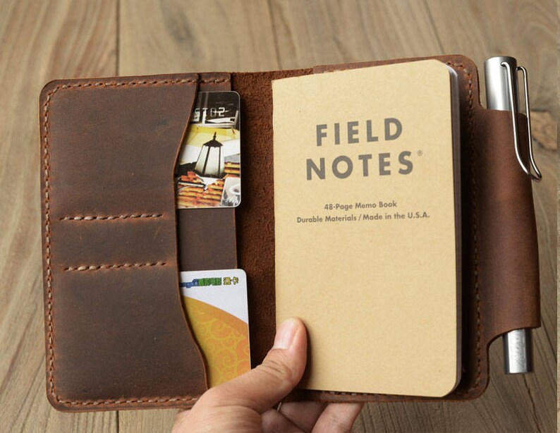 Refillable Genuine Leather Journal Cover for Pocket Size Field | Etsy