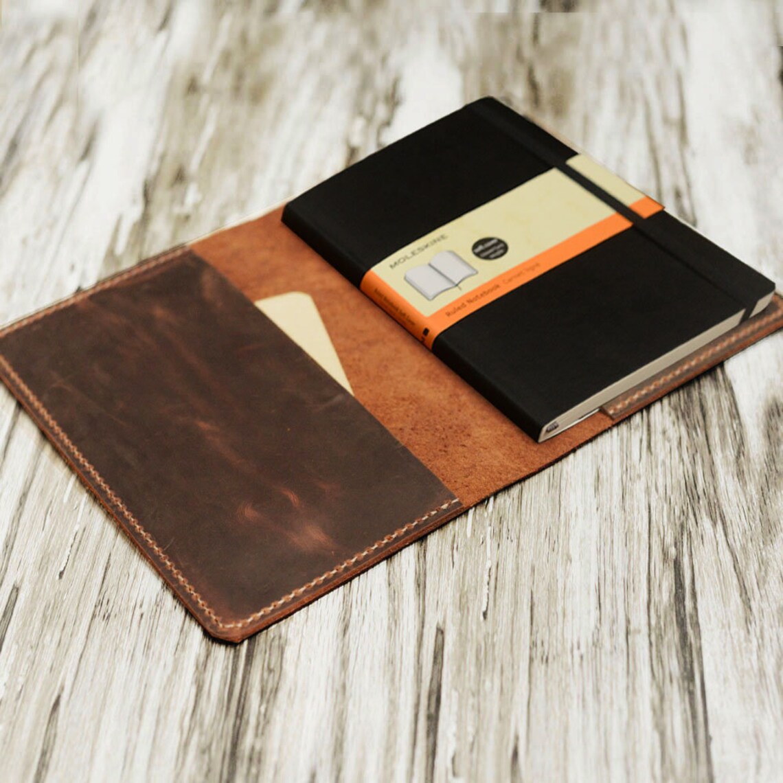 Personalized Refillable Leather Journal Cover for Moleskine | Etsy