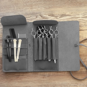 Personalized Leather Hair Stylist Scissor Holder, Pouch Cases for ...