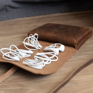 Handmade Personalized Leather Cable Organizer, Cord Organizer, Cord ...
