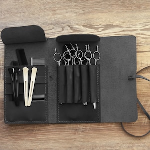 Personalized Leather Hair Stylist Scissor Holder, Pouch Cases for ...