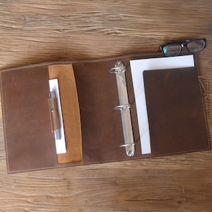 Personalized Leather Binder 2 Inch 3 D-ring, Fit Letter Sized 3 Hole 8. ...