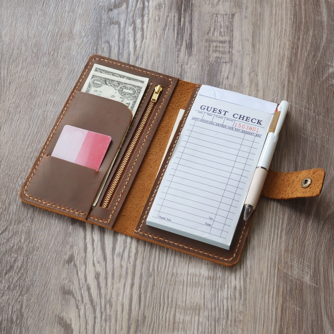Server Book Organizer for Waitress With Zipper Pocket, Restaurant Guest ...