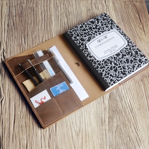 Personalized Leather Composition Notebook Cover; Composition Book ...