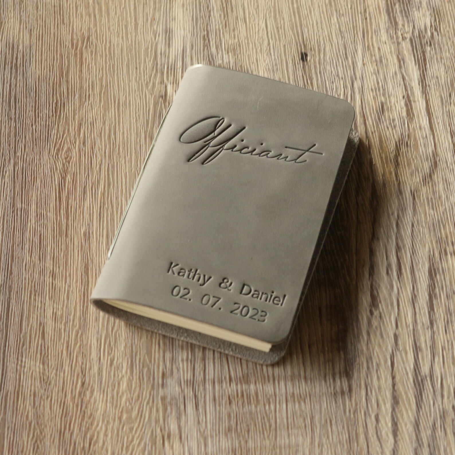 Officiant Personalized Book Leather, Custom Officiant Booklet 3"x5" and ...
