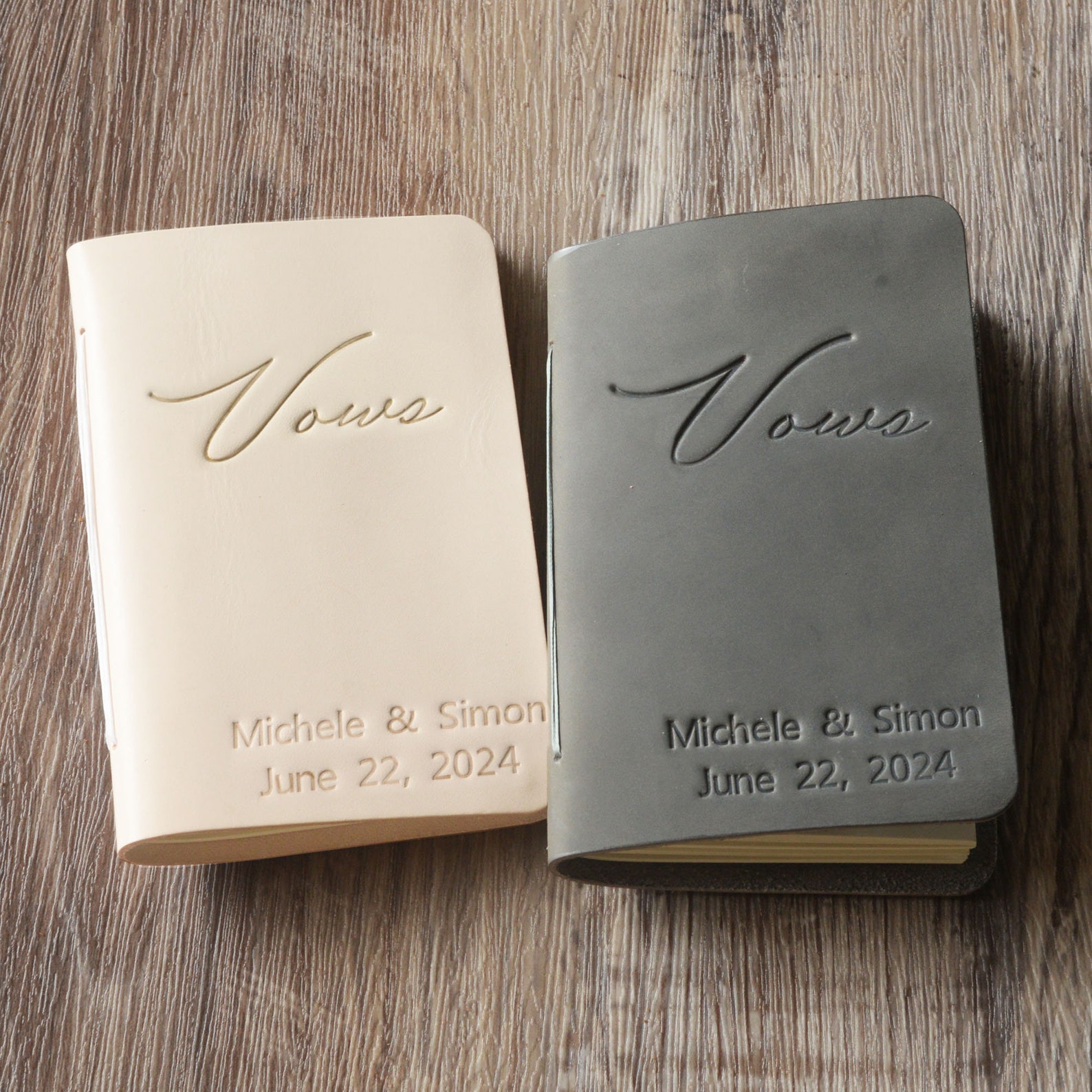 Personalized Wedding Vow Books Set of 2 Leather Vow Book - Etsy