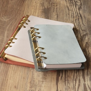 Personalized A5 / A6 A7 / 6 Ring Leather Journal, Leather Refillable ...