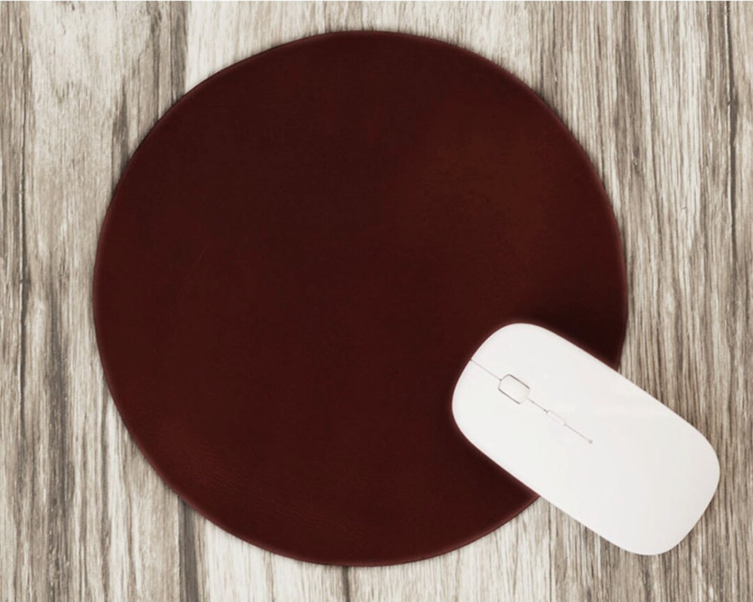 Leather Mouse Pad, Mouse Pad Round Circle, Leather Mouse Mat, Leathet ...