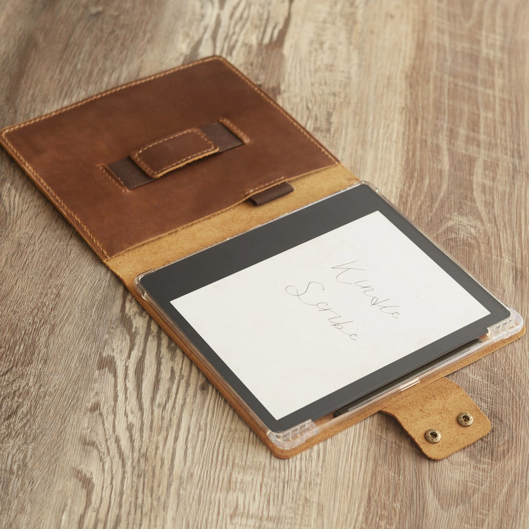 Personalized Leather Case for Kindle Scribe 10.2", Kindle Scribe Cover ...