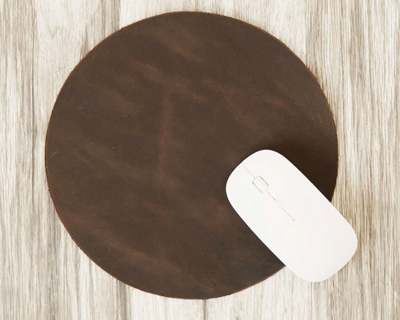 Leather Mouse Pad, Mouse Pad Round Circle, Leather Mouse Mat, Leathet ...
