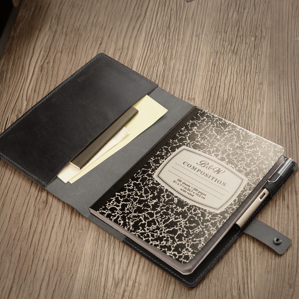 Personalized Distressed Leather Composition Notebook Cover - Etsy