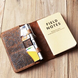 Refillable Genuine Leather Journal Cover for Pocket Size Field Notes ...