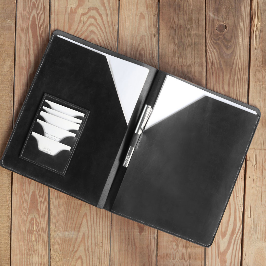 Leather Portfolio, Leather Organizer, Document Holder, Leather Folder ...
