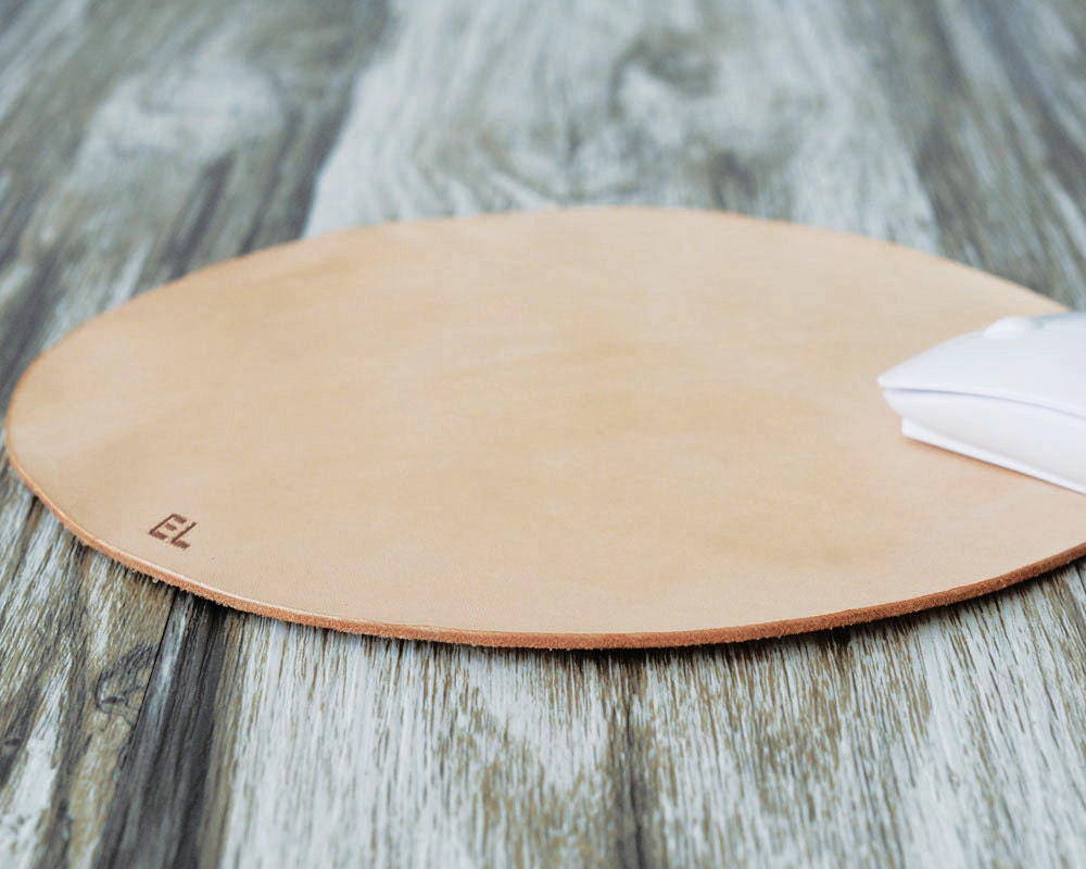 Leather Mouse Pad, Mouse Pad Round Circle, Leather Mouse Mat, Leathet ...