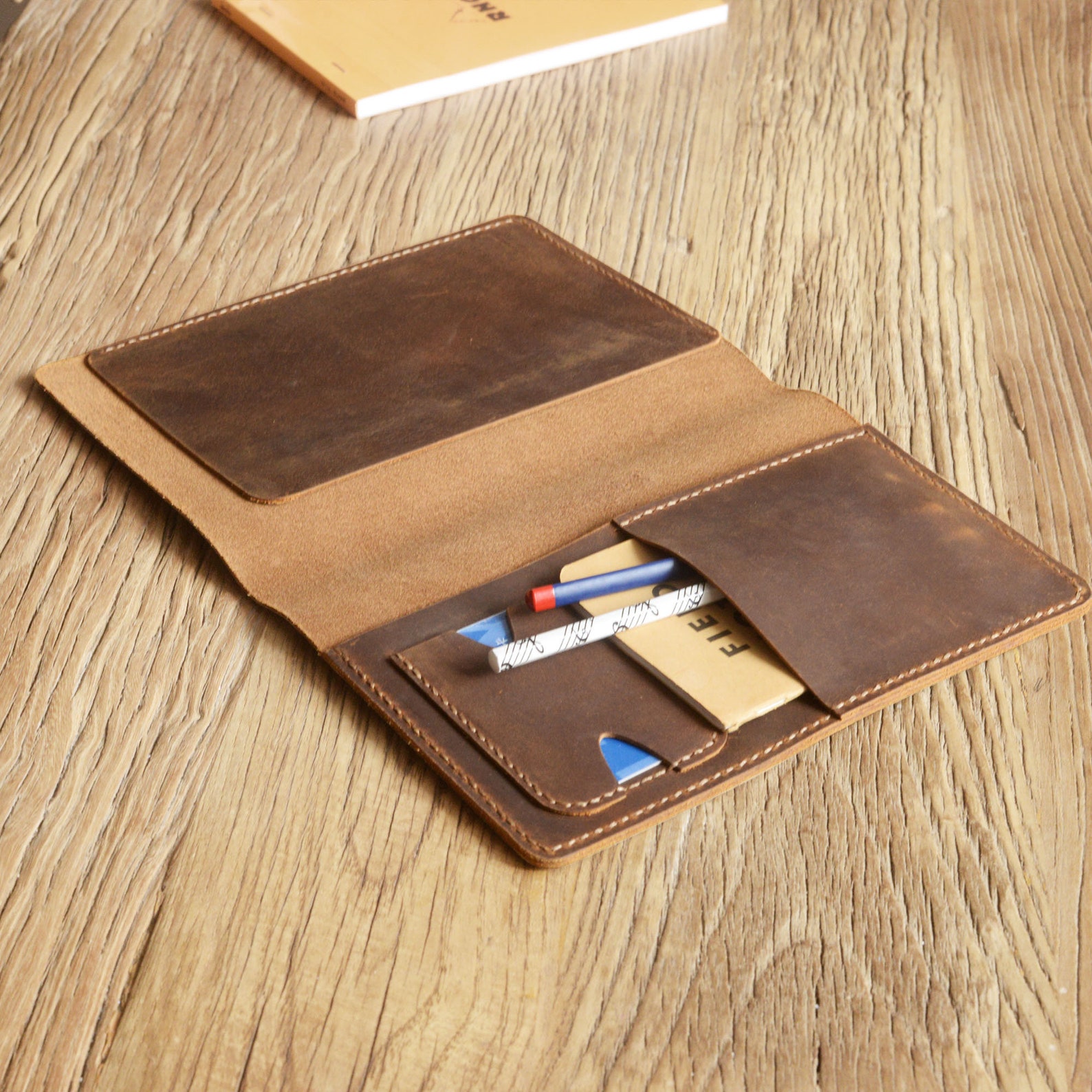 Personalized Leather Cover Portfolio for RHODIA Pad No 16 A5 - Etsy