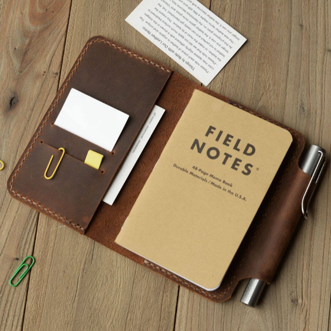 Refillable Genuine Leather Journal Cover for Pocket Size Field Notes ...