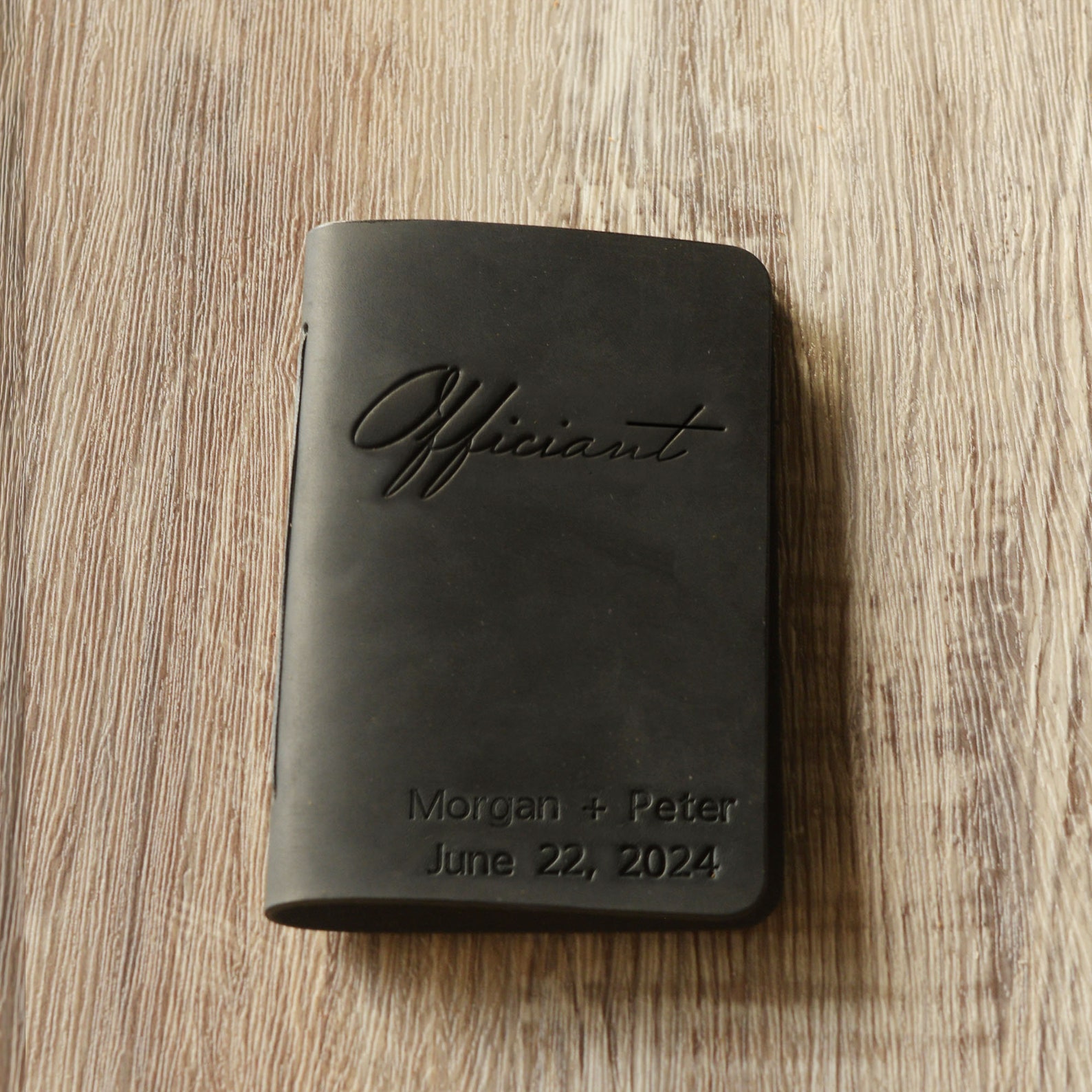 Officiant Personalized Book Leather, Custom Officiant Booklet 3"x5" and ...