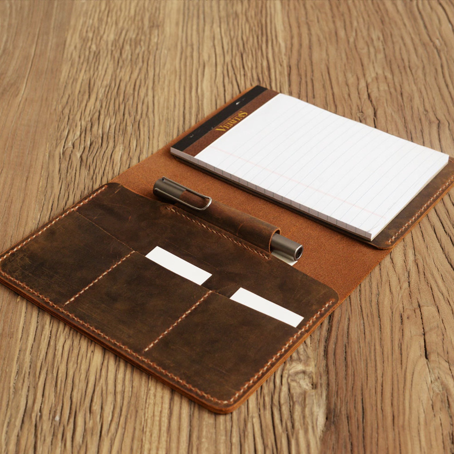 Personalized Leather Notebook Journal Refillable 5x8, Legal Pad Cover ...