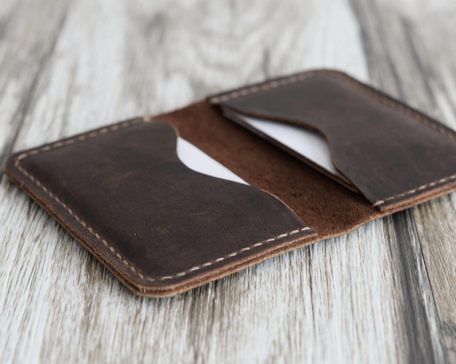Personalized Leather Business Card Holder 110/ Distressed - Etsy