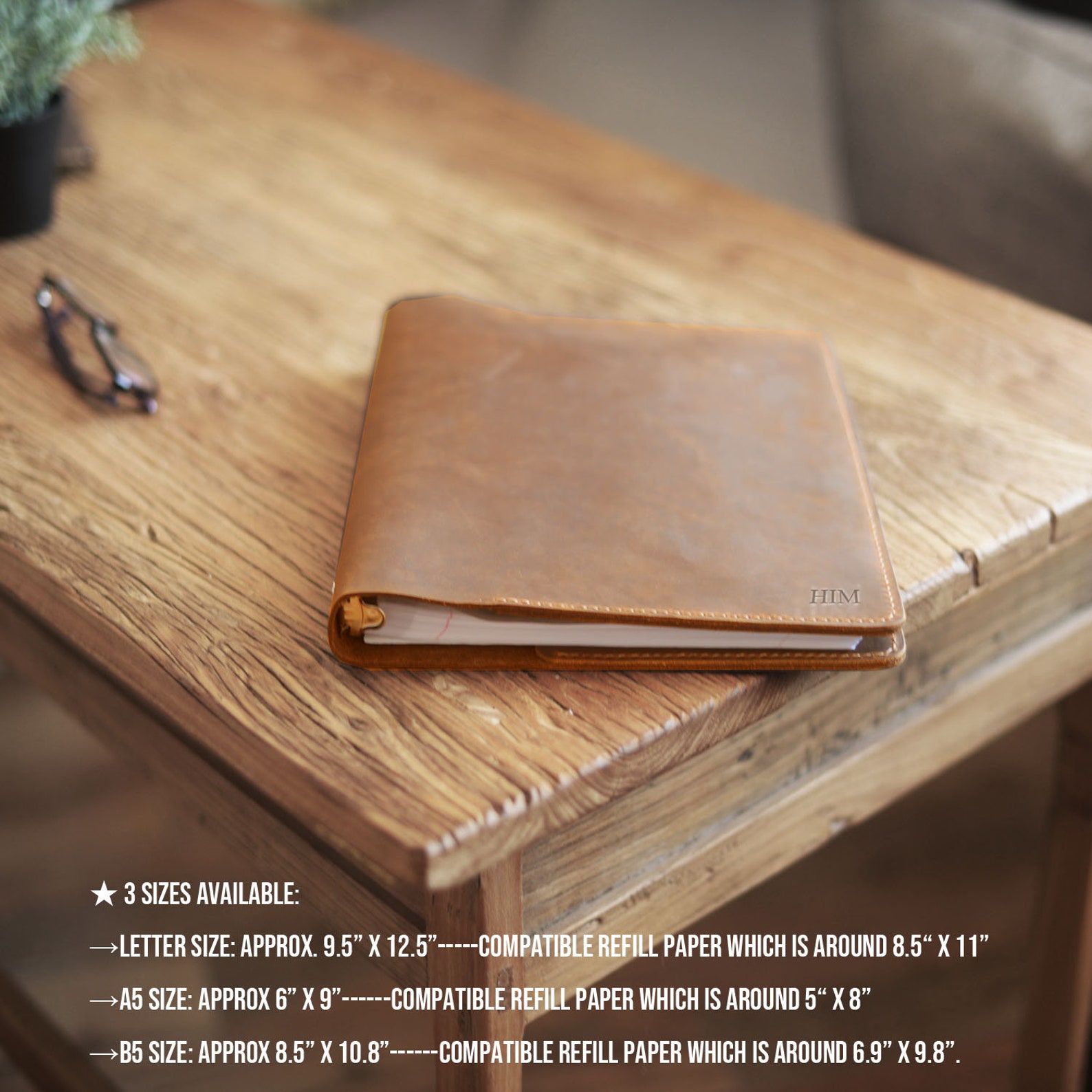 Leather Binder 3-ring, Compatible 8.5 X 11 Refill Paper, A5, B5 Paper ...