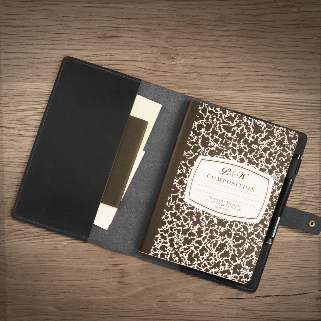 Personalized Distressed Leather Composition Notebook Cover; Gift for ...