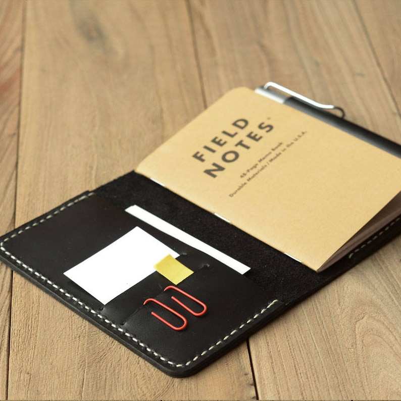 Refillable genuine Leather Journal Cover for pocket size field | Etsy