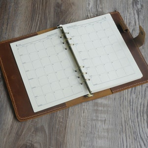 Refillable Personalized Leather Cover With 2025 ~ 2026 Planner, 2026 ...