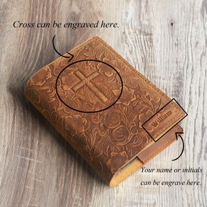 Personalized KJV Holy Bible Cover , Custom Leather Holy Bible Book Case ...