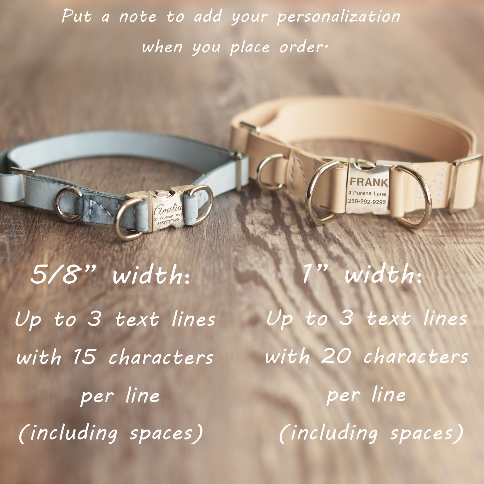 Leather Dog Collar, Personalized Dog Collar, Engraved Leather Dog ...