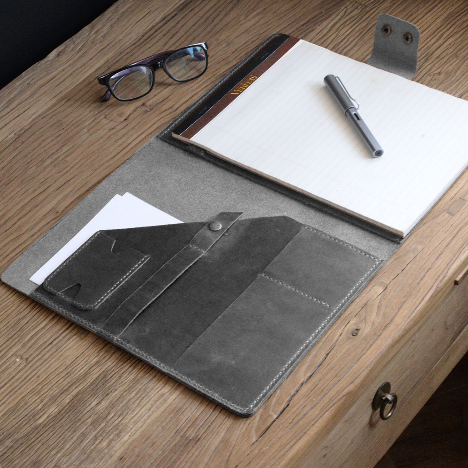 Personalized Leather Portfolio Leather Notepad Holder 8.5 X - Etsy