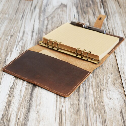 Personalized Simple A5 6-ring Binder Notebook Leather - Etsy Personalized Simple A5 6-ring Binder Notebook Leather - Etsy