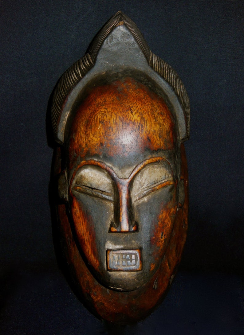 Baule Tribal Carved Wood Portrait Mask Nice Patina African | Etsy
