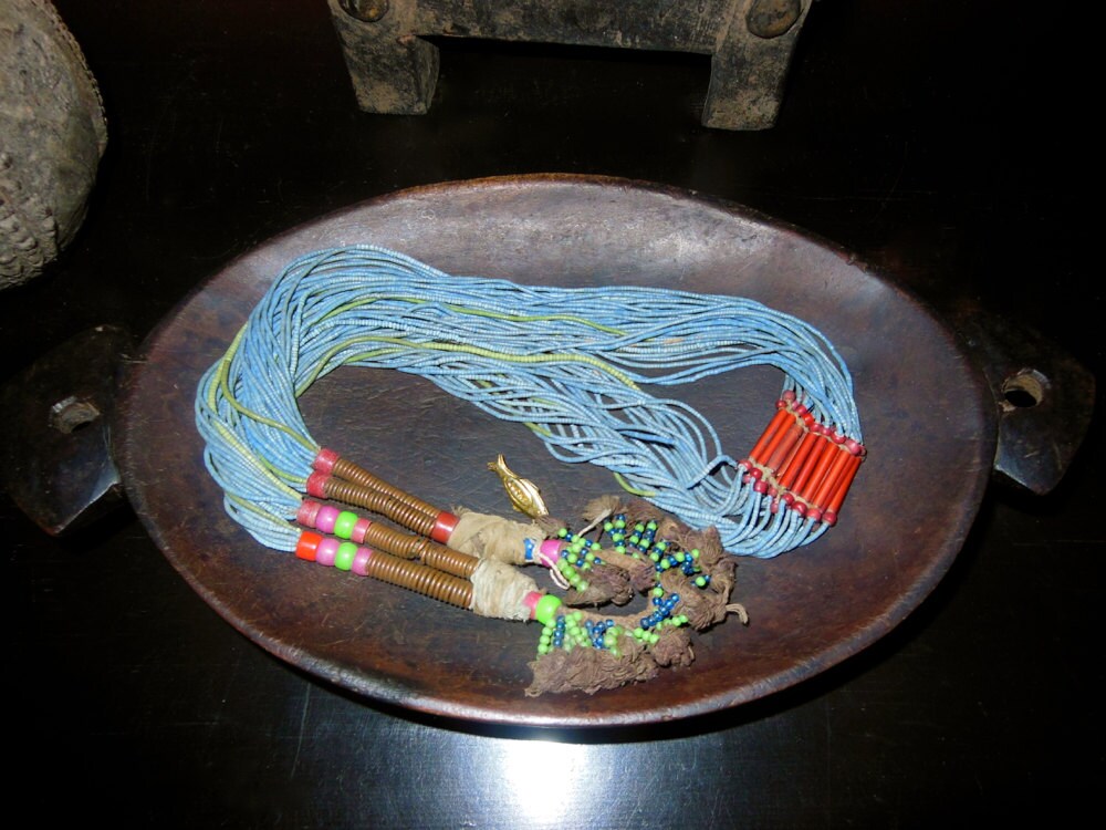 African Tribal Fulani Bead Currency Necklace Old & Spectacular ...