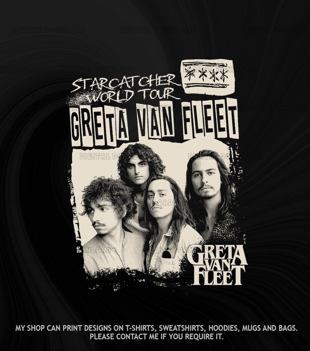 Greta Van Fleet Png, Greta Van Fleet Shirt Design, Greta Van Fleet Tour ...