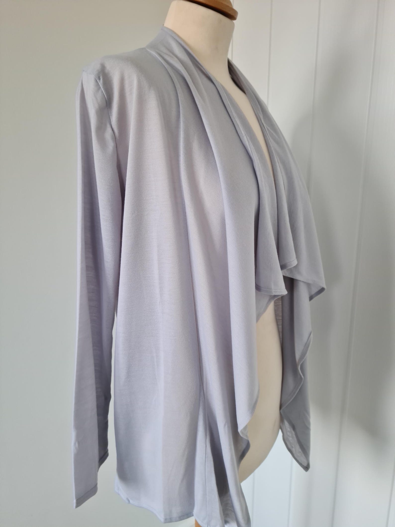 Waterfall Front Cardigan in Grey Marl - Etsy