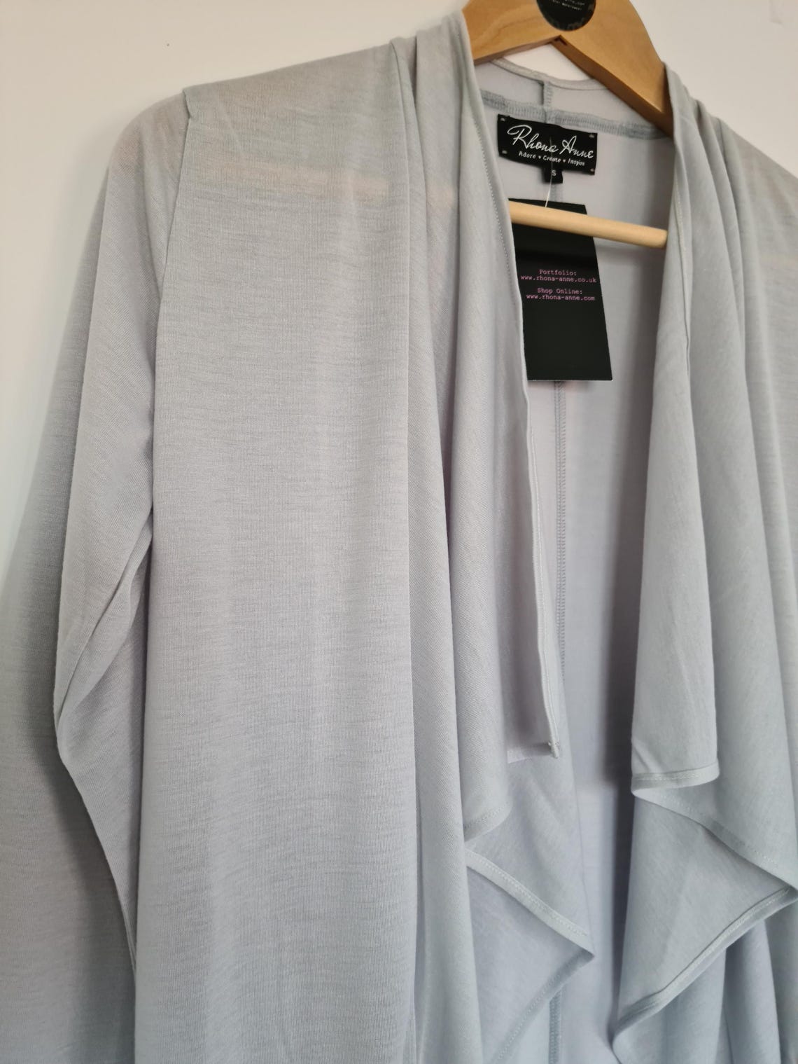 Waterfall Front Cardigan in Grey Marl - Etsy