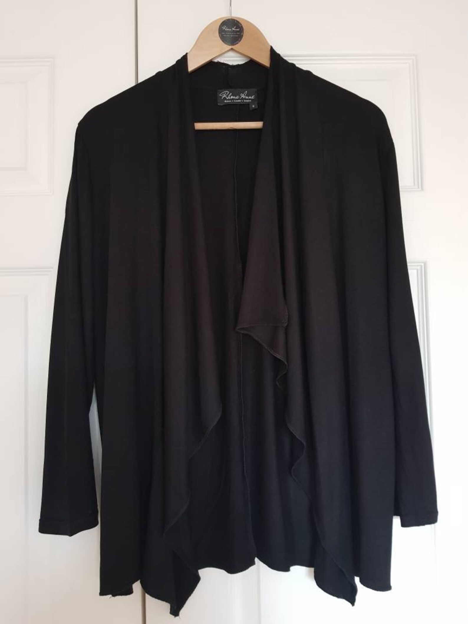 Waterfall Front Cardigan in Black - Etsy