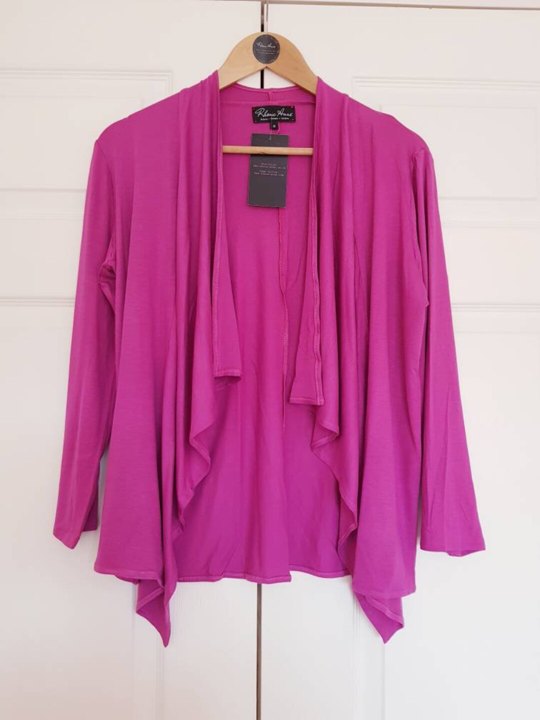 Waterfall Front Cardigan in Bubblegum Pink - Etsy