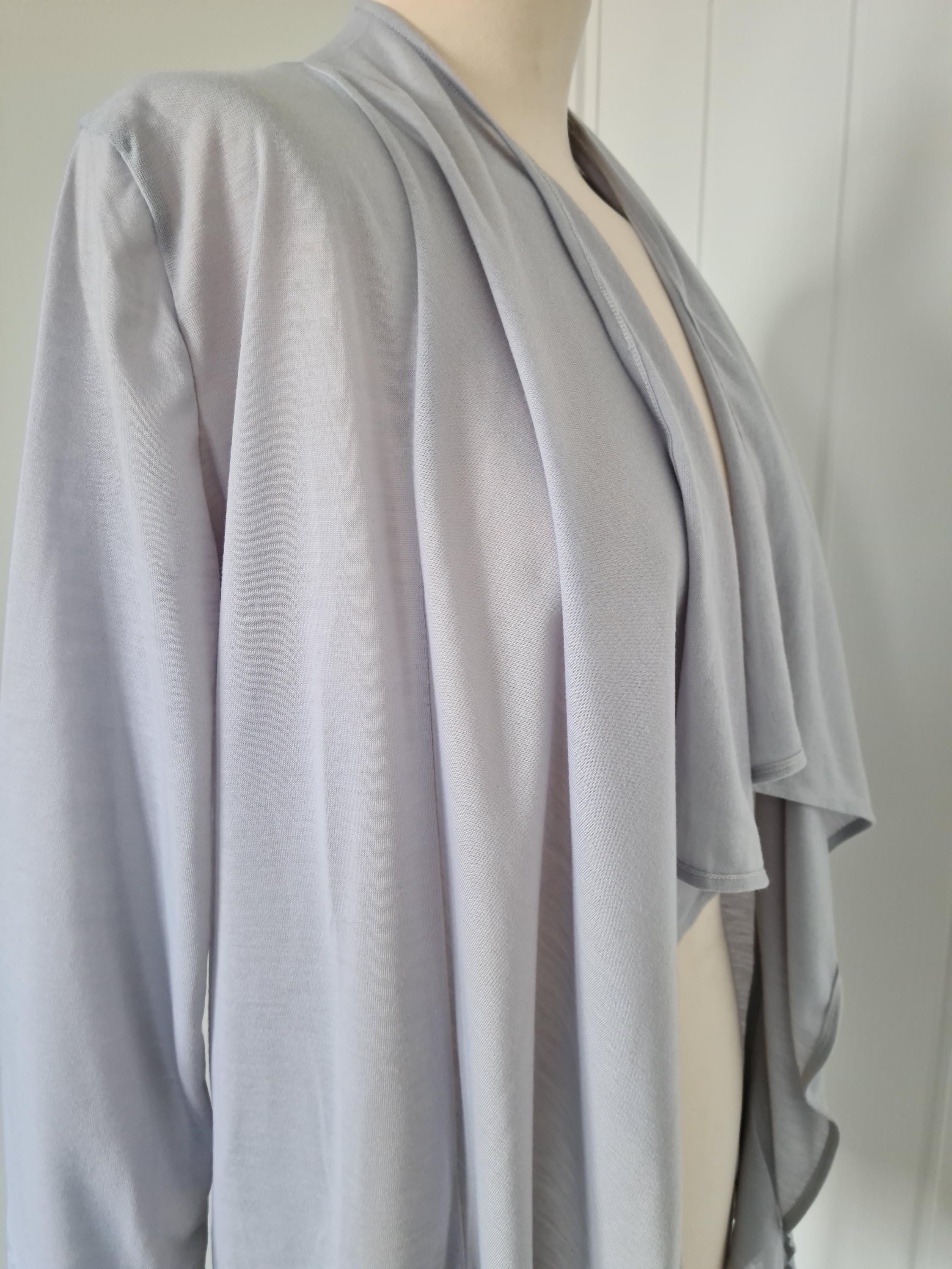 Waterfall Front Cardigan in Grey Marl - Etsy