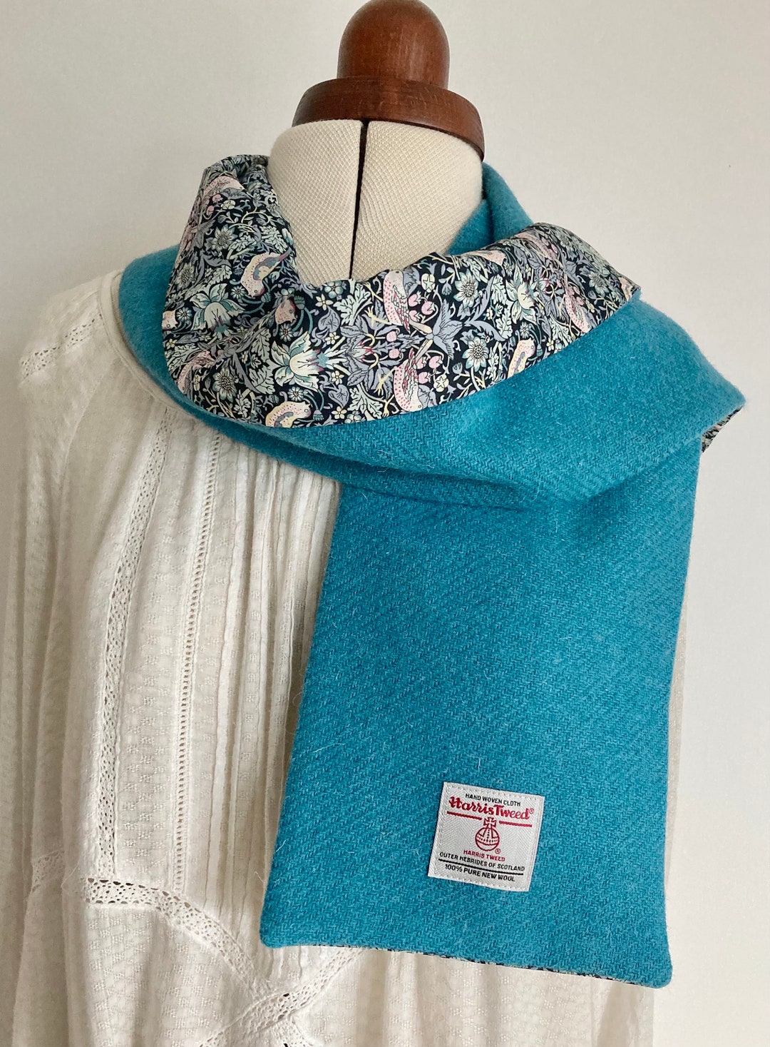 Harris Tweed/ Liberty of London Scarf, Handmade - Etsy