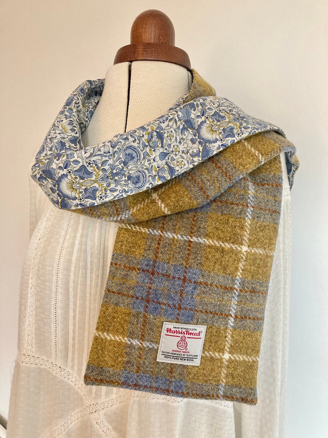Harris Tweed/ Liberty of London Scarf Handmade - Etsy