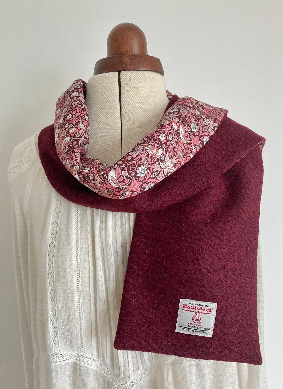 Harris Tweed/ Liberty of London Scarf, Handmade - Etsy