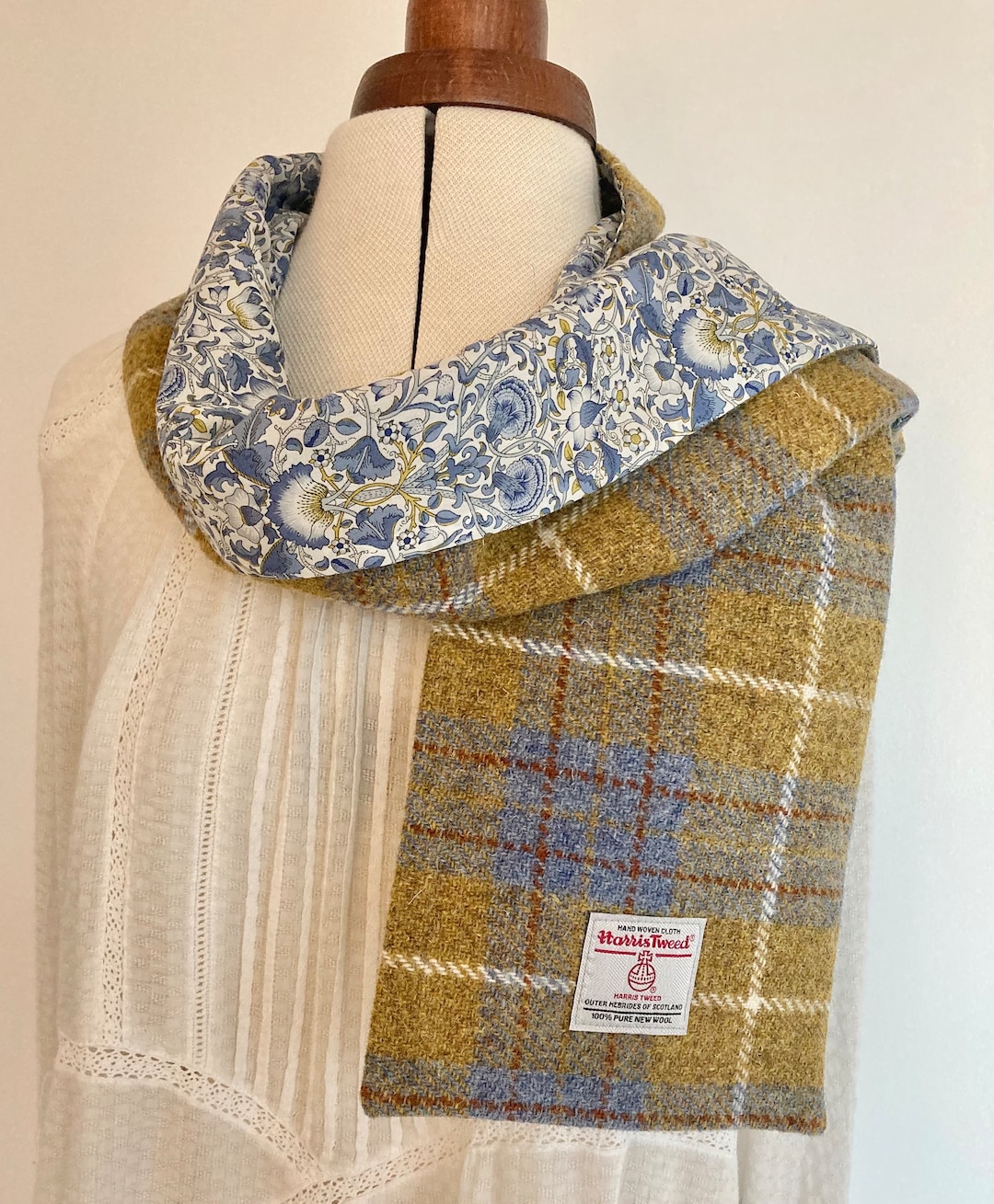 Harris Tweed/ Liberty of London Scarf, Handmade - Etsy