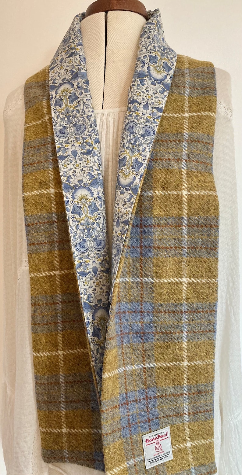 Harris Tweed/ Liberty of London Scarf, Handmade - Etsy