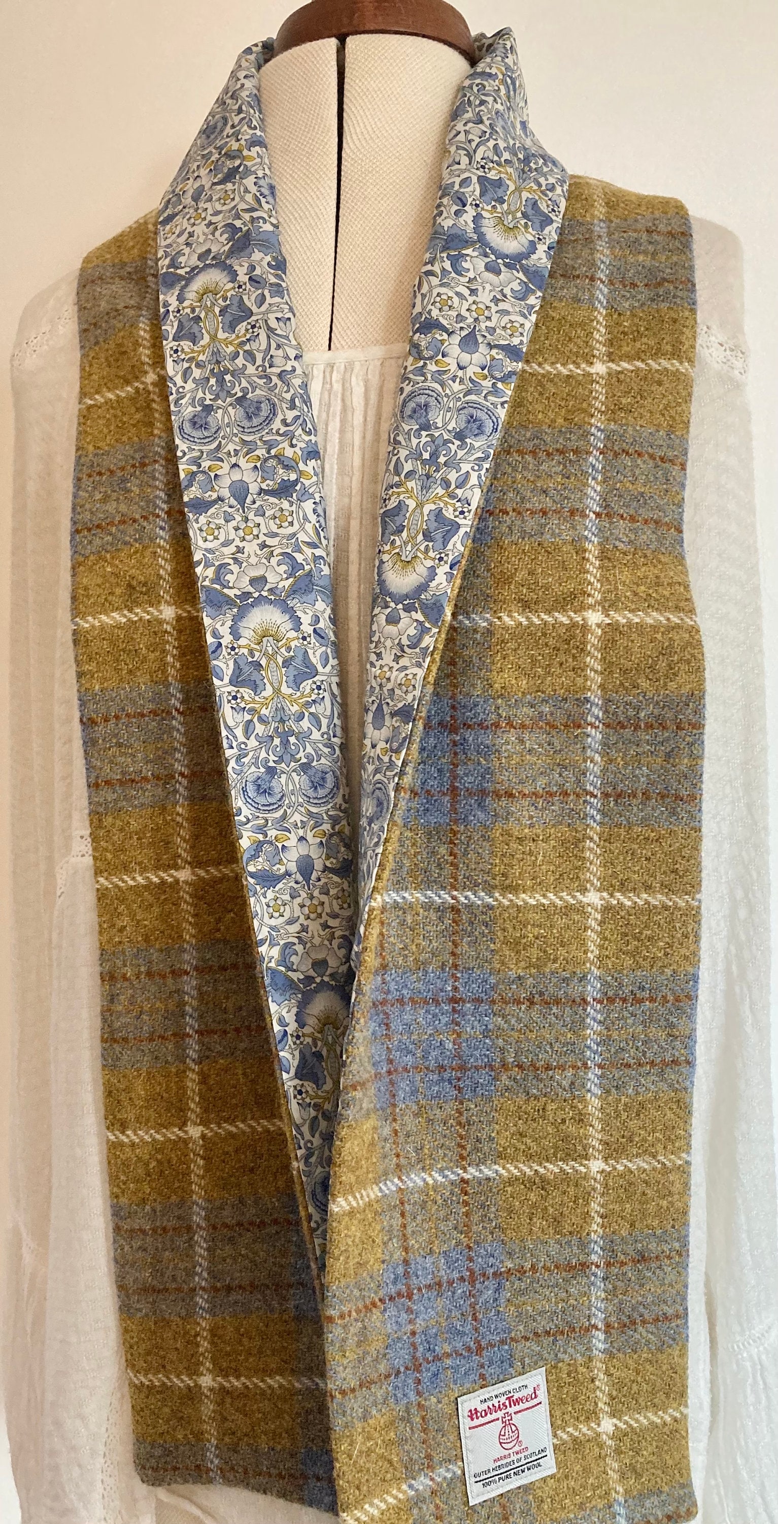 Harris Tweed/ Liberty of London Scarf, Handmade - Etsy